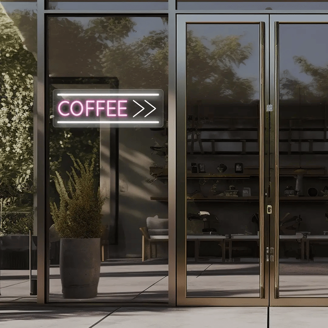 Coffee With Arrow Animated Neon Signs | Vintage American Diner Light U ...