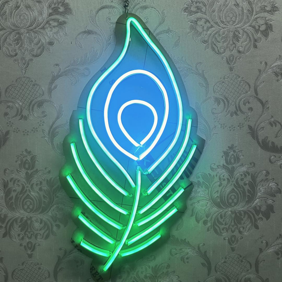 Peacock Feather LED Custom Neon Sign | Personalized Glow Sign for Any ...