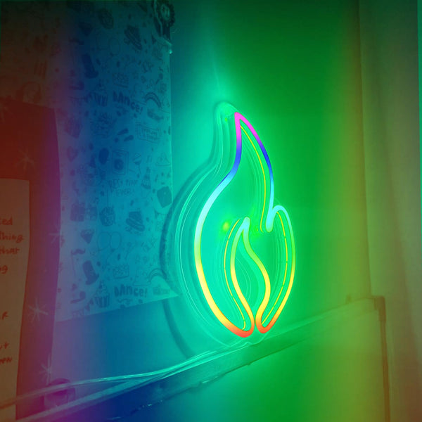 Eurotex Fabflo Fire Neon Sign, Wall Decor, RGB Neon Signs for room ...